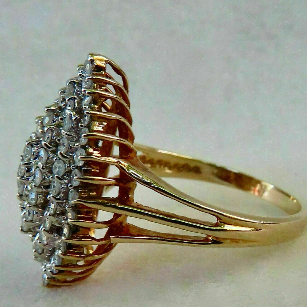 Trauring 2Kt Diamant Cluster Ring Ehering Verlobungsring Gelbgold ...