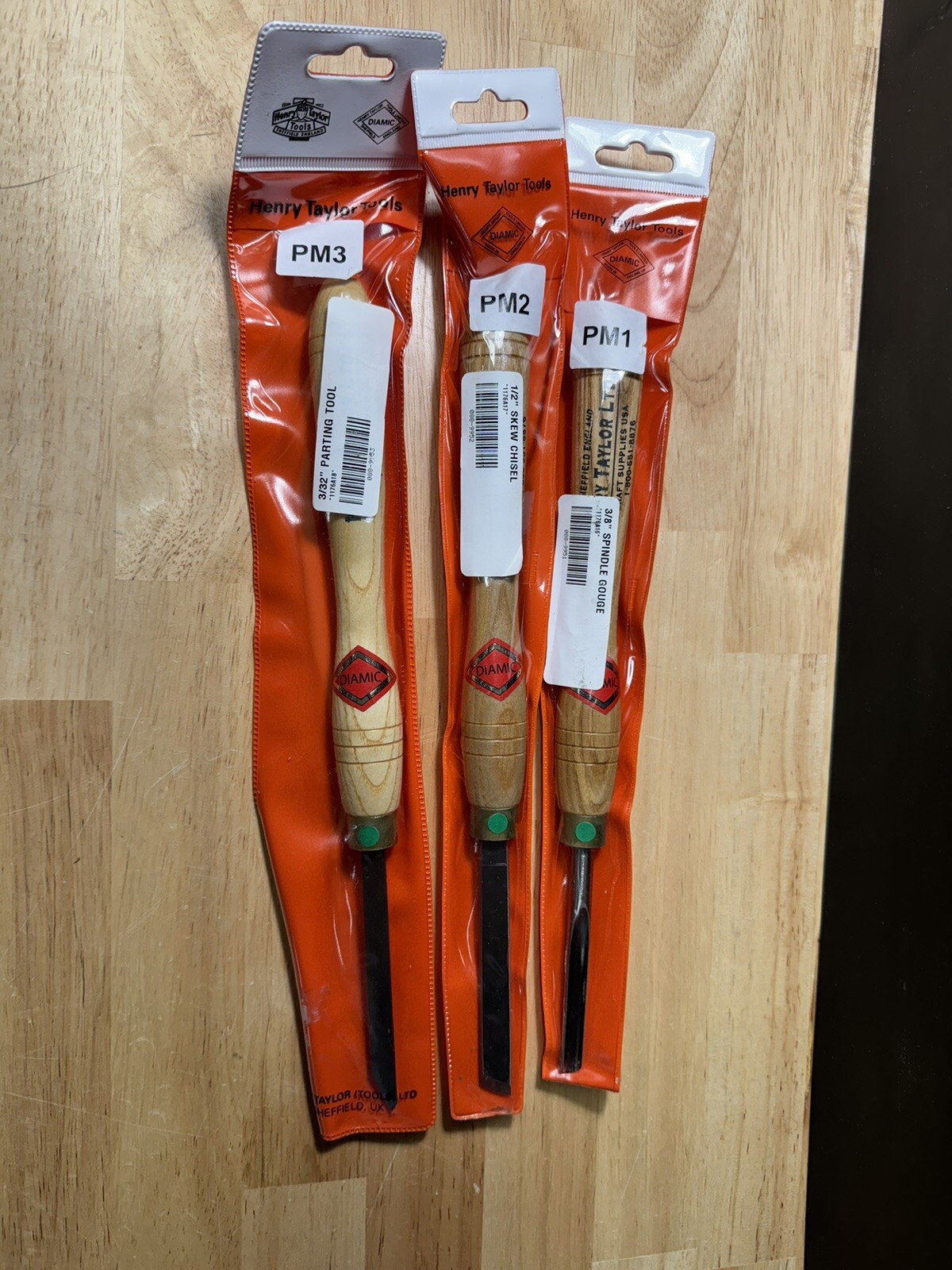 Henry Taylor LTD Diamic Carving Tools(chisel,gouge, Parting To)Lot Of 3 ...