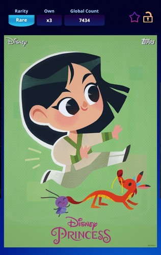 Topps Disney Collect Digital 2021 Pint Size Princess MULAN Color Rare ...