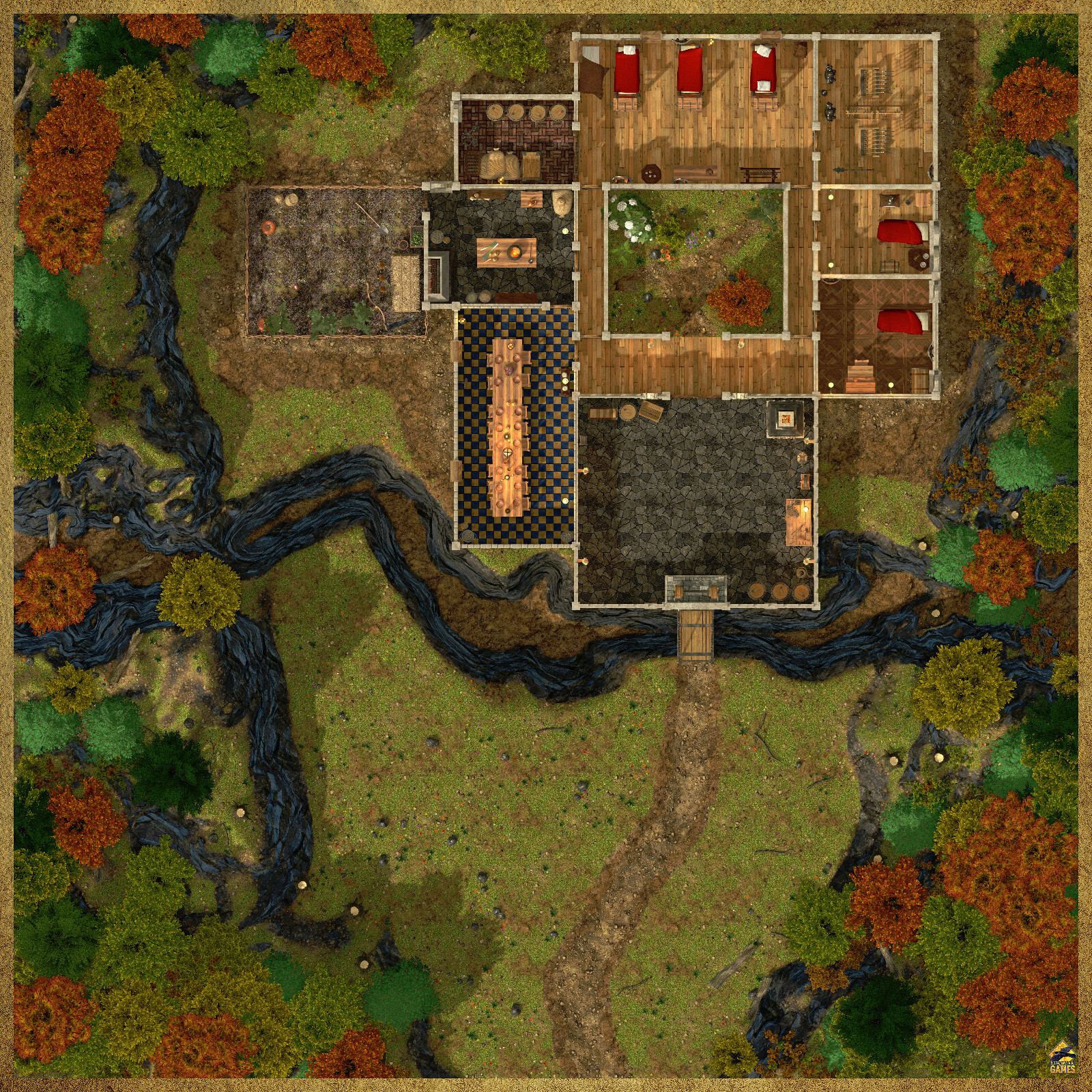 Bandit Keep 001 36"x36" Battle Mat D&D Pathfinder & Other Tabletop ...