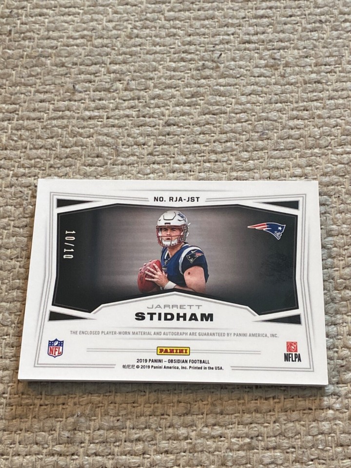 Jarrett Stidham 2019 obsidian logo patch auto autograph #10/10 | eBay