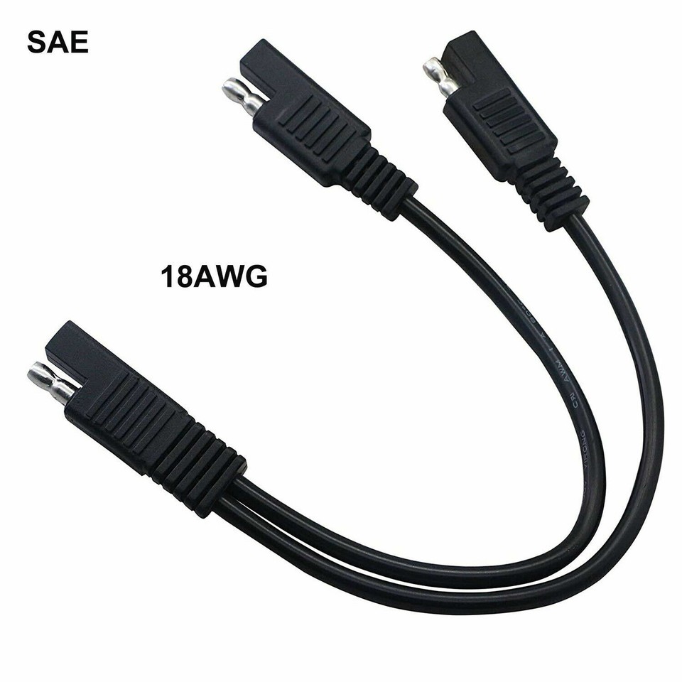18AWG SAE Y Splitter 1 to 2 SAE Connector Quick Release Car Solar Power ...