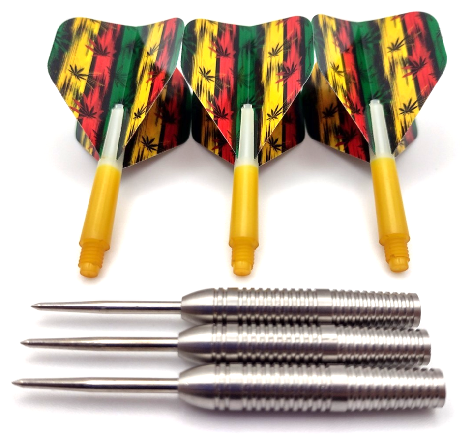 21g 90% Tungsten Darts Set with Dart Barrels, Dart Stems + Rasta Dart ...
