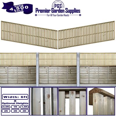 0.5ft-4ft Premier Tuscany Vertical-Slatted Wooden Trellis Fence Panel ...