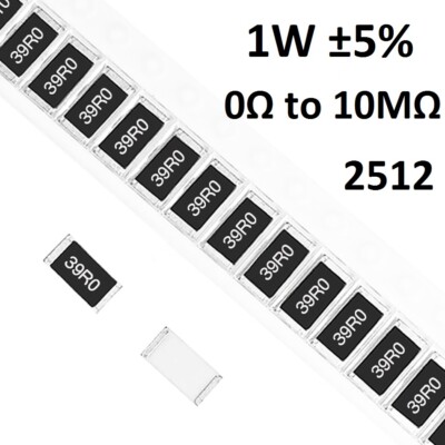2512 SMD/SMT Resistors 1W Chip Resistance ±5%- Range of 0Ω to 10MΩ | eBay