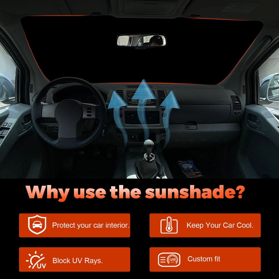 For Nissan Frontier 2006-2021 Car Windshield Sun Shade Sun Visor UV Rays Block | eBay