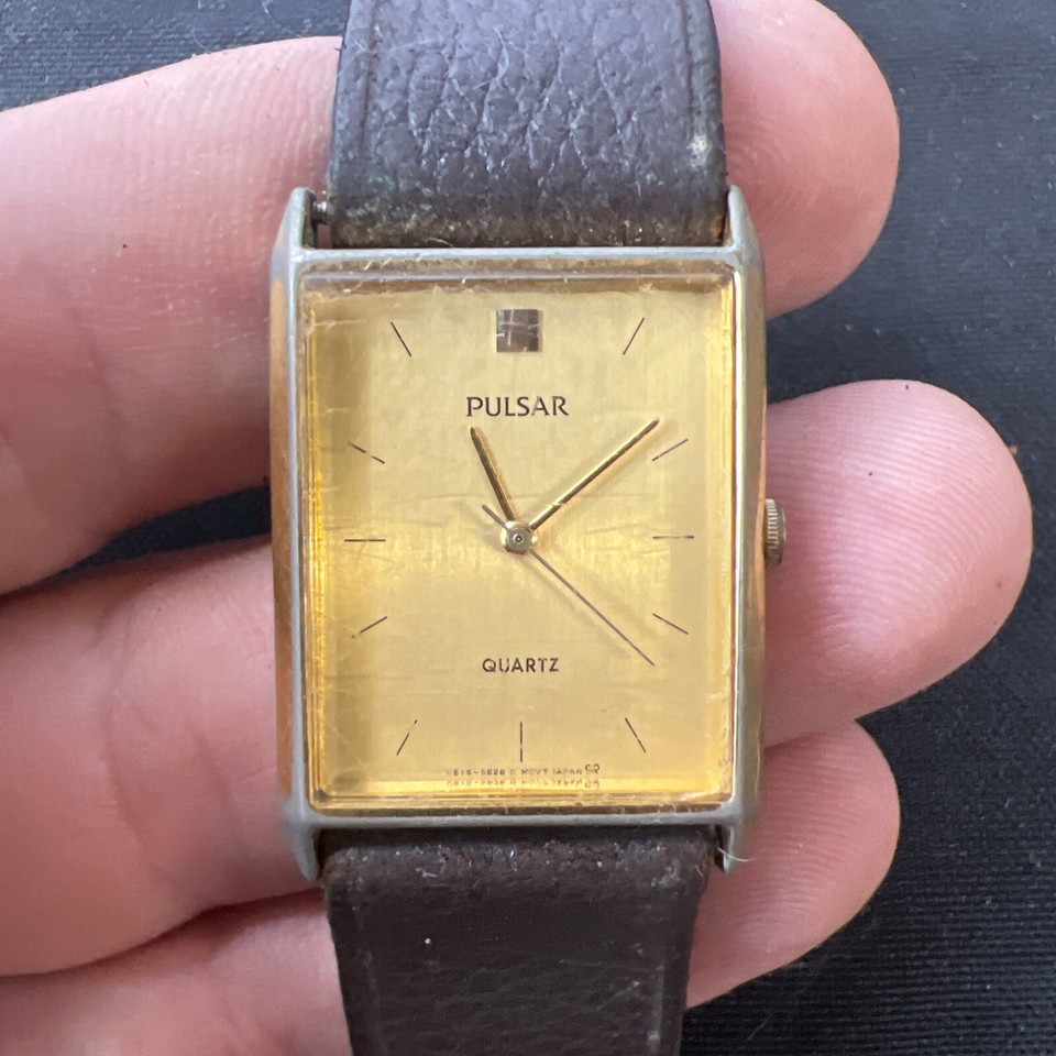Pulsar Quartz Watch Rare Vintage V515-5280 Japan Gold Tone | eBay