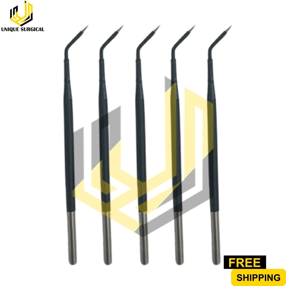 70mm Reusable Electrosurgery Tips Curved Needle Electrode Cautery Knife ...