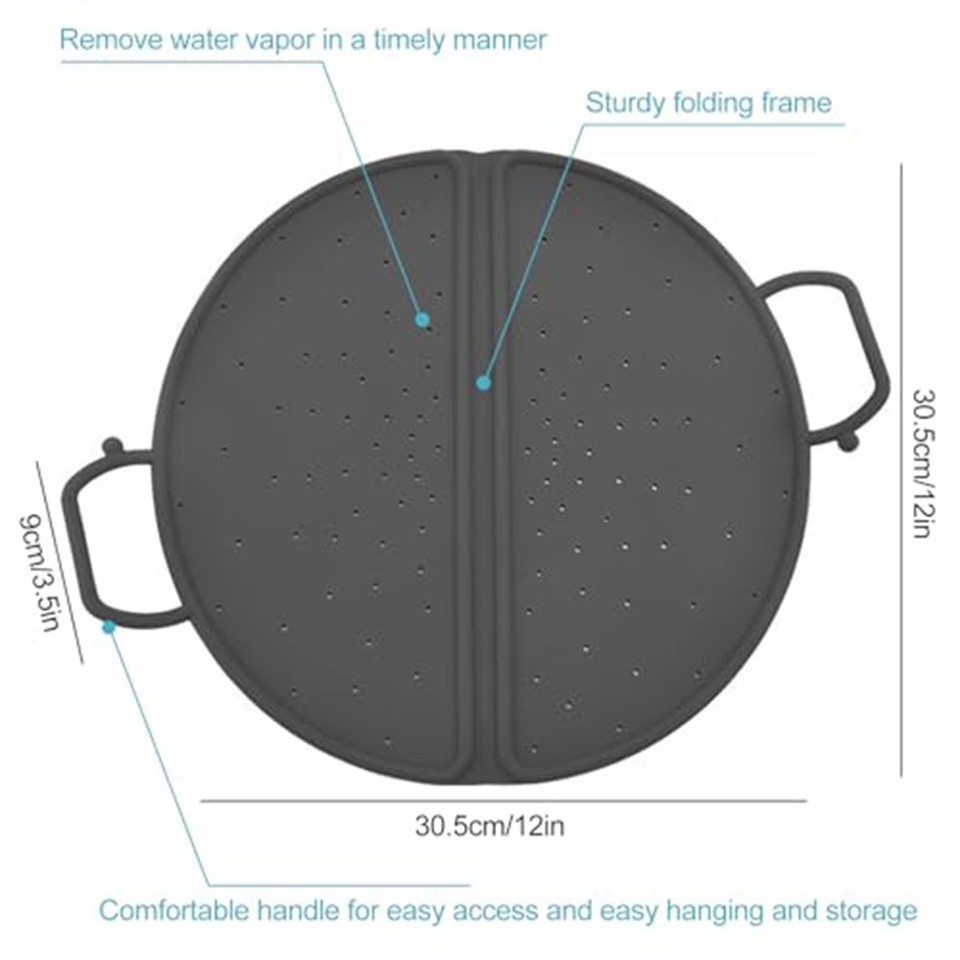 Silicone Splatter Pan Splash Guard Food-grade Silicone Foldable Design ...