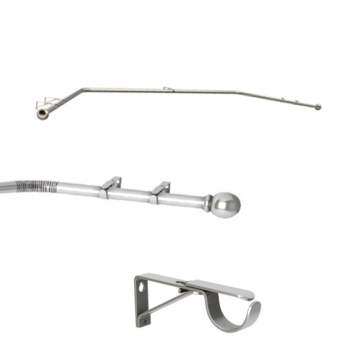 19mm 3 SIDED BAY WINDOW POLE KIT 400cm EASY BEND BY HAND 3 COLOURS BALL ...