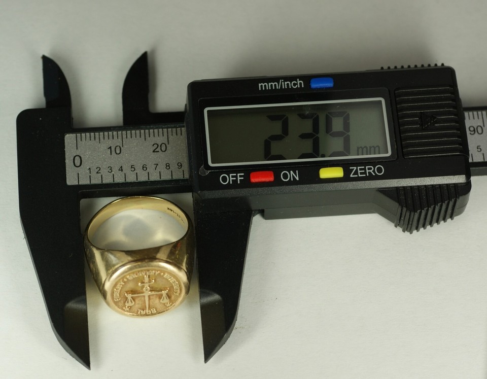 Vintage FBI 14K & 10K Gold Signet Service Recognition Ring US ...