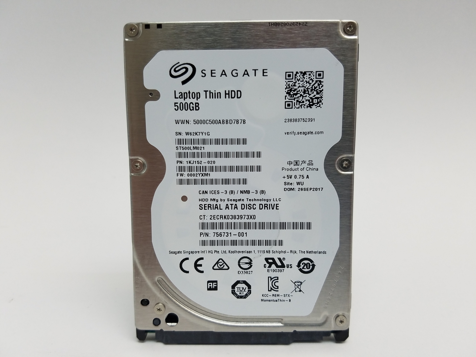 Lot of 5 Seagate Thin HDD ST500LM021 500 GB 2.5" SATA III Laptop Hard ...