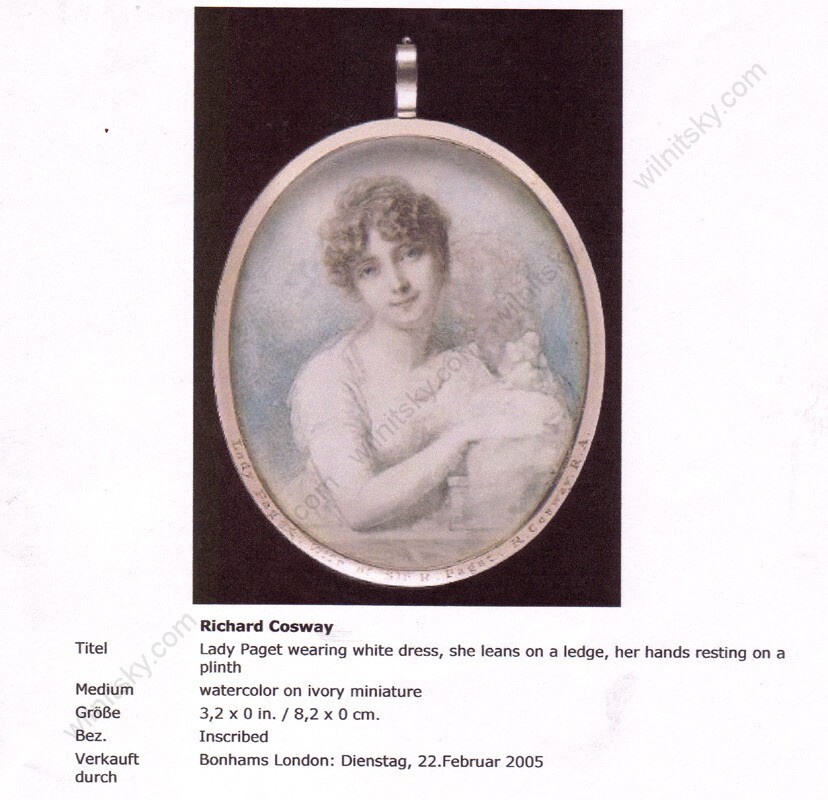 Richard Cosway (1742-1821) "Lady Paget" Very Important Published ...