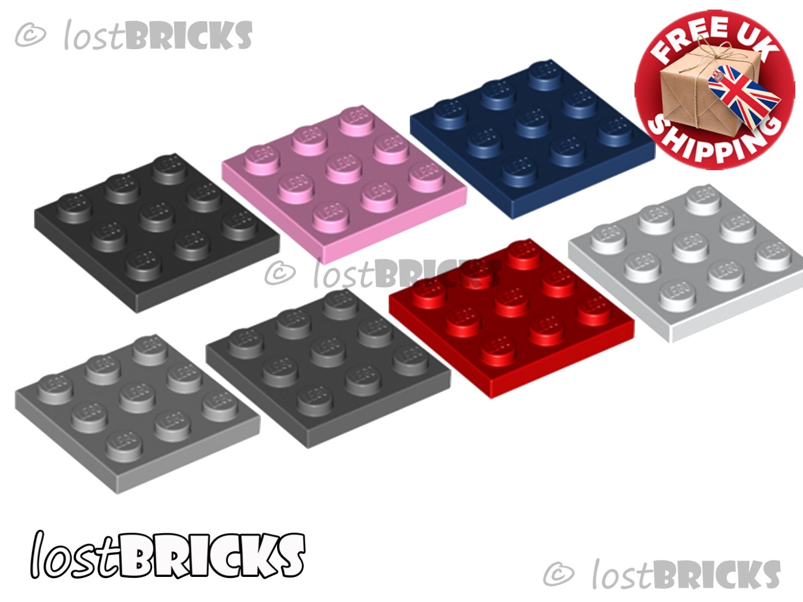 LEGO - Part 11212 - Pack of 3 x NEW LEGO Plates 3x3 +SELECT COLOUR ...