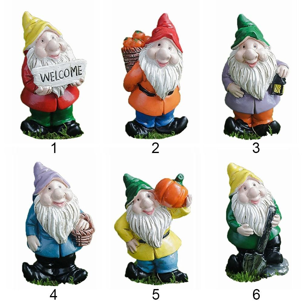Fairy Garden Miniature Dwarfs Statue Cartoon Gnomes Statuette Universal ...