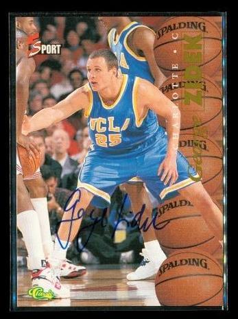 Vintage 1995 CLASSIC 5 SPORT AUTOGRAPH Basketball Card GEORGE ZIDEK ...