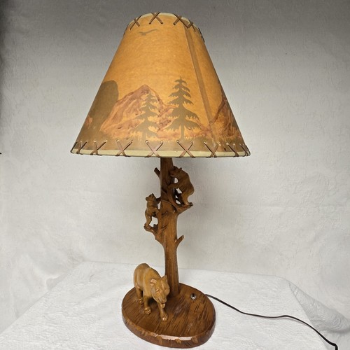 Vintage Black Forest Rustic Hand Carved Bear And Cubs Outdoor Themed ...