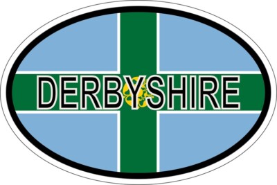 Sticker oval flag vinyl country code uk county derbyshire | eBay