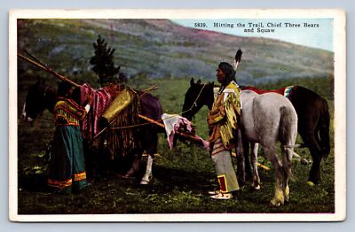 K6/ Native American Indian Postcard c1910 Chief Three Bears Blackfeet ...