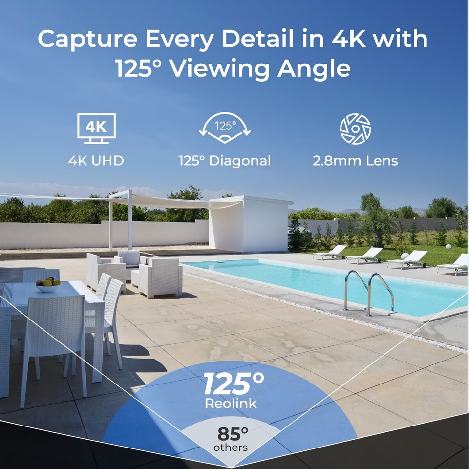 Reolink 4K Spotlight PoE IP Security Camera 2-Way Audio 125° Wide View ...