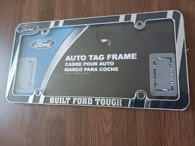 "BUILT FORD TOUGH" Aluminum, Polished Nickel Car Truck Tag License ...