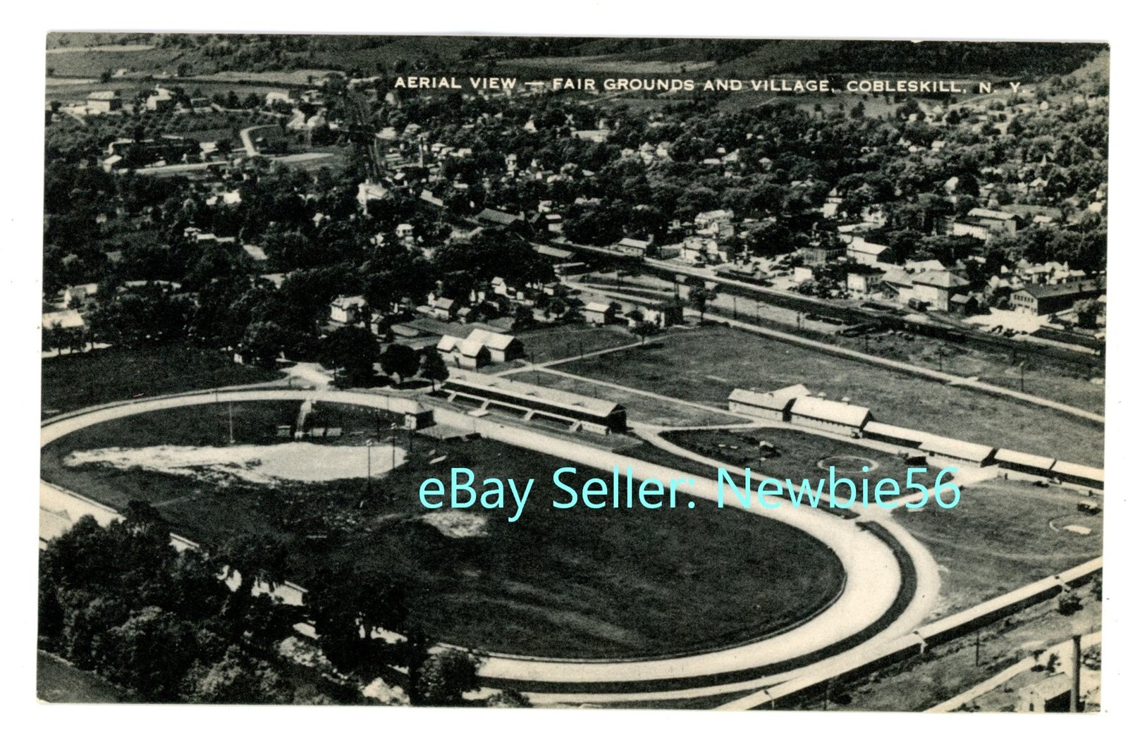 Cobleskill NY - AERIAL VIEW OF FAIR GROUNDS & VILLAGE - Postcard | eBay