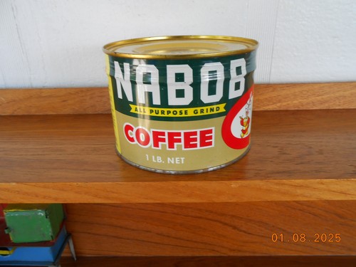 Vintage 1940s-50's Nabob Coffee 1 Lb Coffee Can Tin Vancouver BC New ...