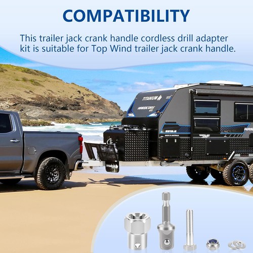 Stainless Steel Trailer Jack Adapter, Crank Handle Power Drill Fit ...