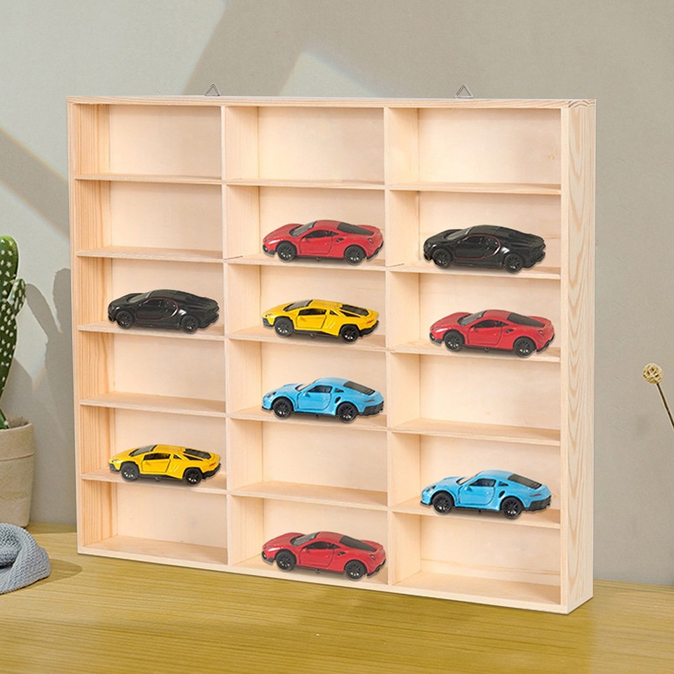 Wooden Wall Mounted Display Case Storage Shelf For 1/32 Scale Diecast ...