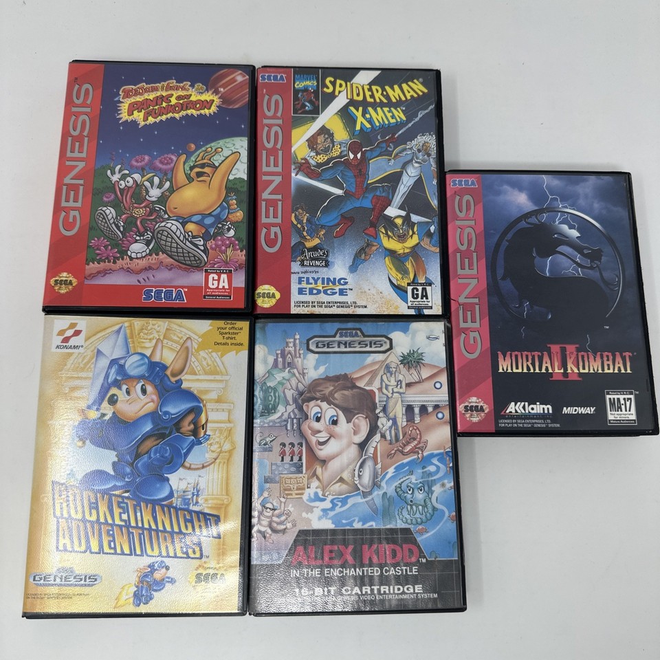 Sega Genesis Game Case / Box Lot of 5 OEM Cases *NO GAMES* Rocket ...