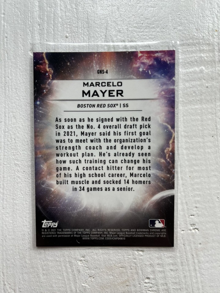 Marcelo Mayer 2021 Bowman Draft Chrome Genesis #GNS-4 Boston Red Sox | eBay