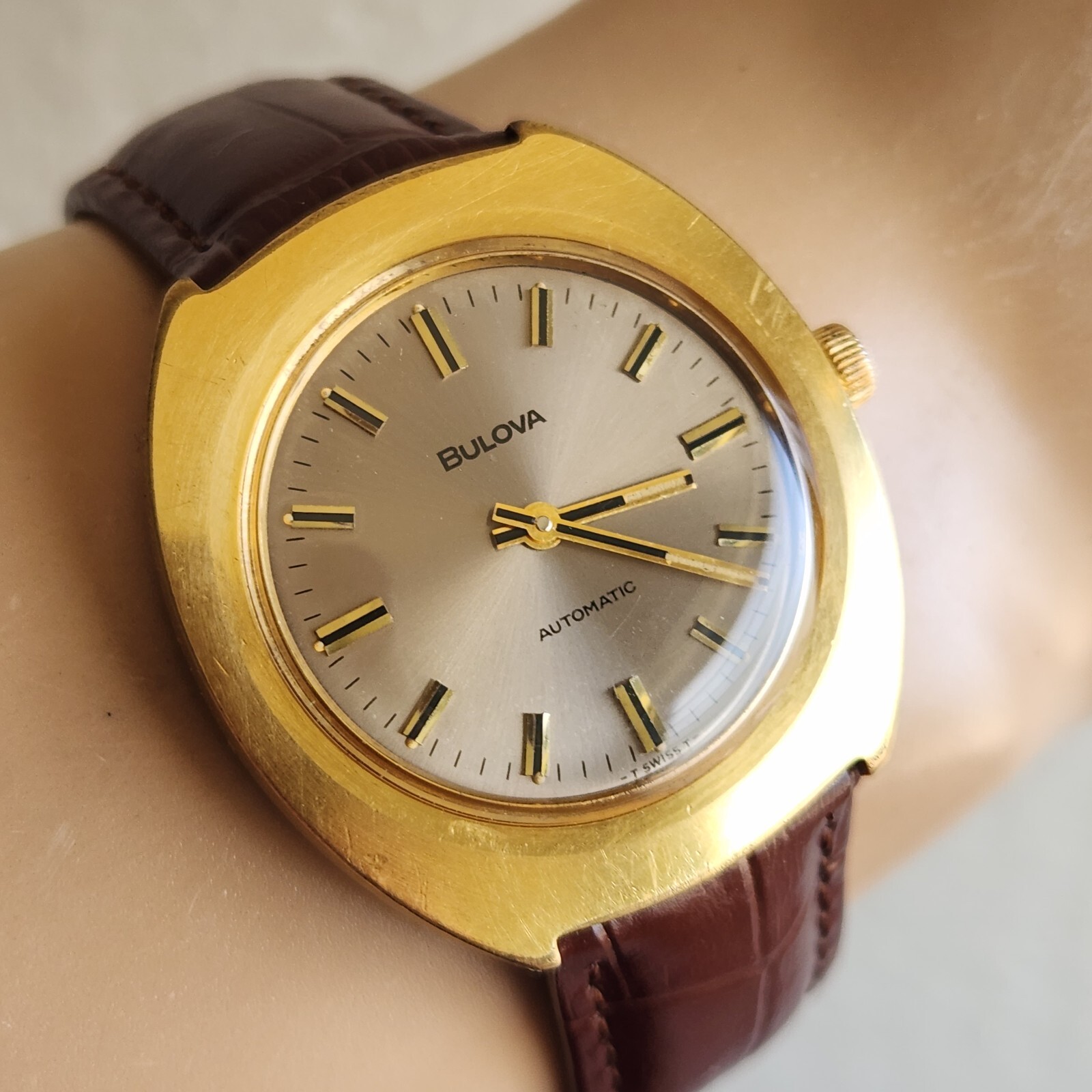 Vintage BULOVA men's automatic watch Micro rotor 12EBA 17Jewels swiss ...