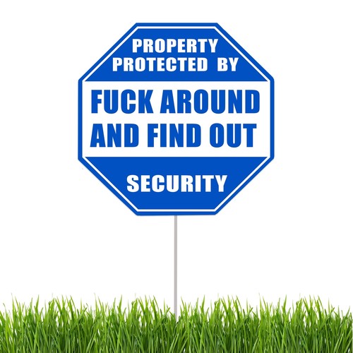 Funny FAFO Around and Find Out Yard Sign Home Security Sign Property ...