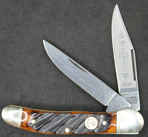 BOKER 2 BLADE WOOD 2626 KING GUTTER SOLINGEN GERMANY POCKET KNIFE #91 ...