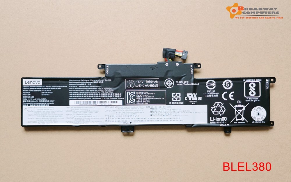 Original L17C3P55 L17M3P55 Battery Lenovo ThinkPad L380 L390 L17C3P53 ...