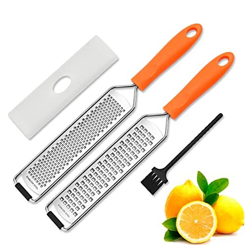 Cheese Grater Lemon Zester Set Of 2 Zester Grater With Handle Stainless ...