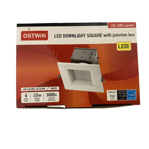 Ostwin LED Downlight Square w/ Junction Box 12W 4000K White 700 Lumens ...