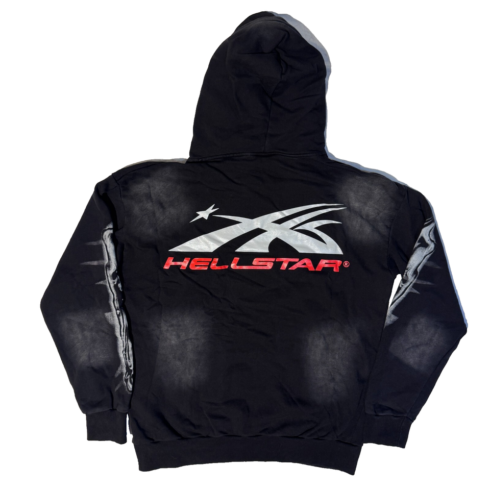 Hellstar Airbrushed Skull Hoodie Black Size Large | eBay