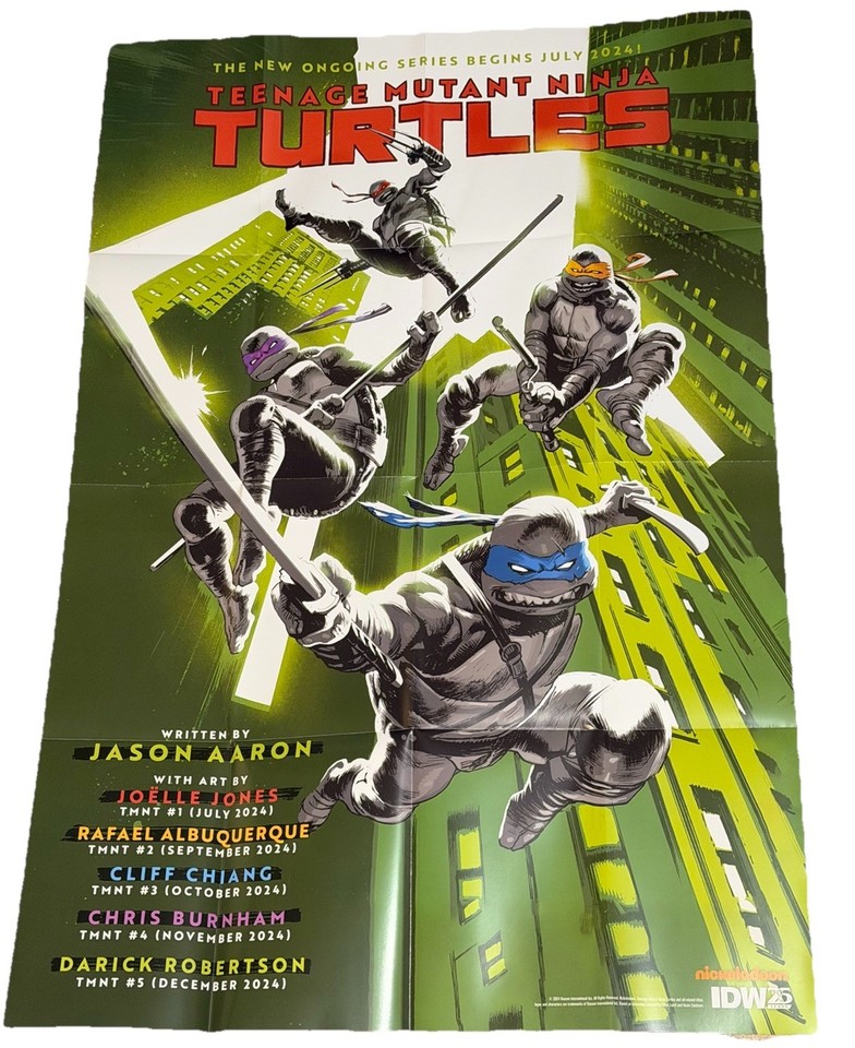 Teenage Mutant Ninja Turtles #1 2024 24” X 36” Promo Poster IDW COMICS ...
