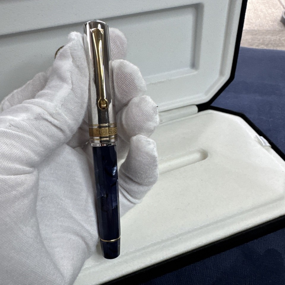 Omas Paragon Blue Royale and Stirling Silver Cap fountain pen | eBay