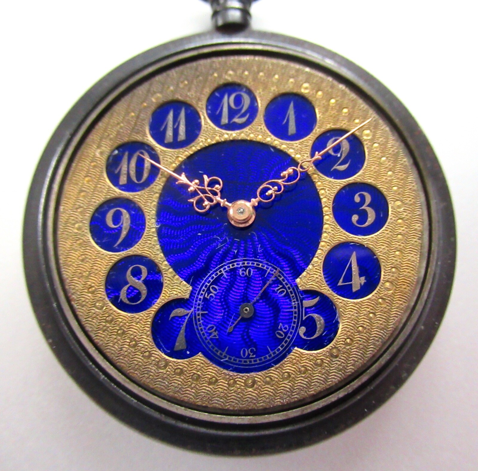 Antique 1904 Longines Cobalt Blue Pocket Watch Open F… - Gem
