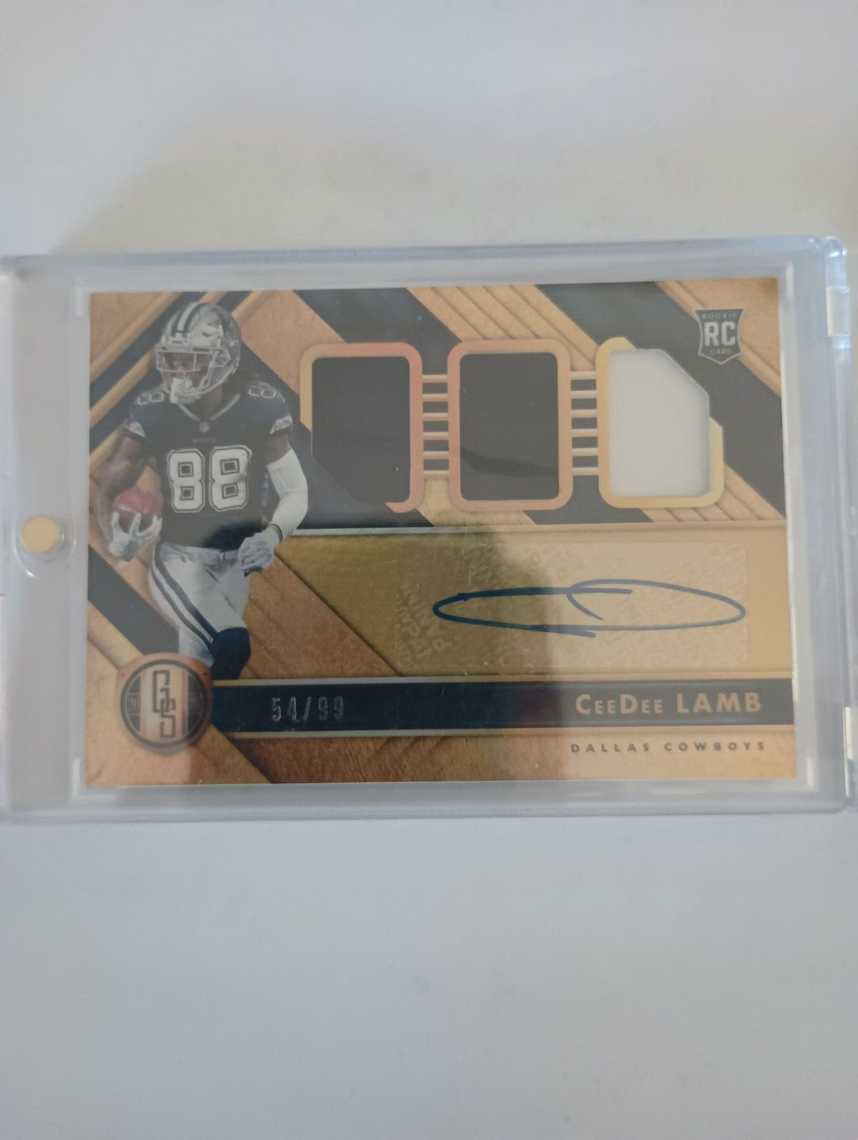 CeeDee Lamb panini Card # 285 Gold Standard Triple Patch RC RPA 54/99 ...