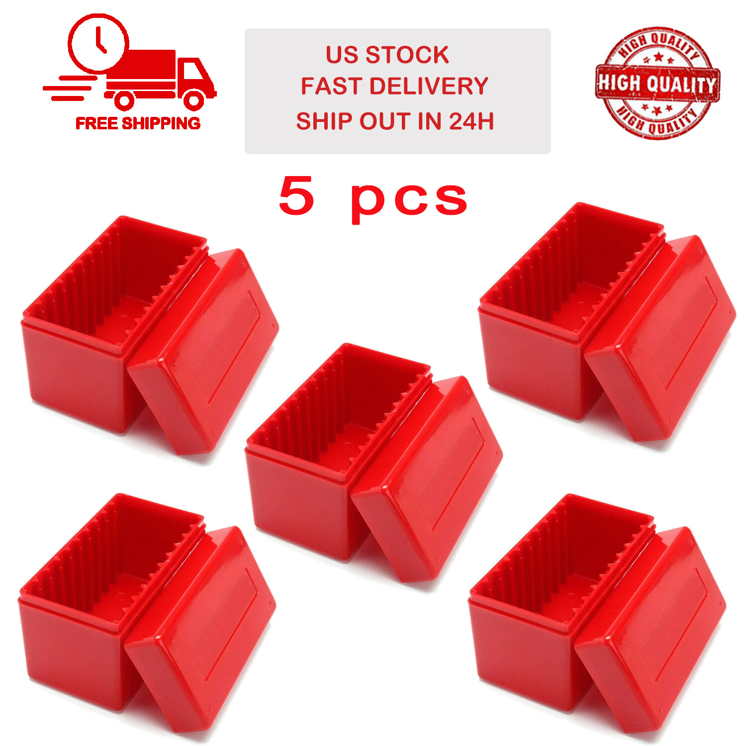 5X 10 Coin Slabs Capacity Holder Slab Storage Box Case Plastic Fit For ...