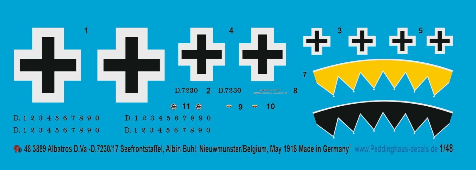 Peddinghaus-Decals 1:48 3889 Albatros D.VA -D7230 /17 Seefrontstaffel ...