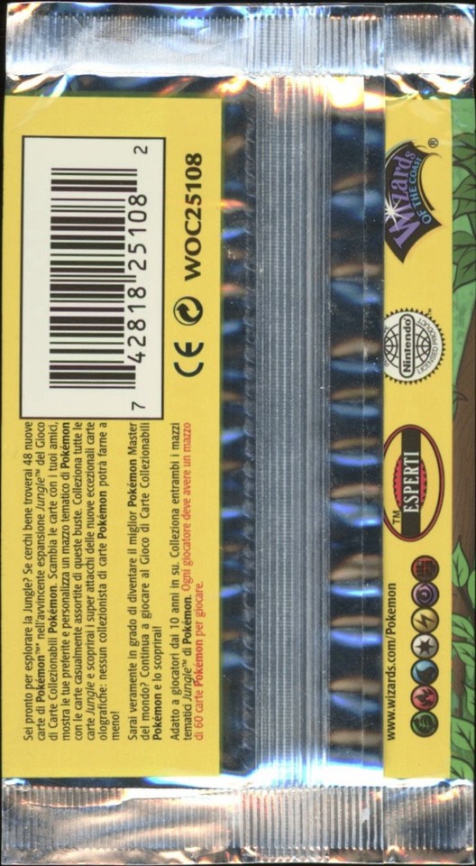 2000 Pokemon ITALIAN 1st Edition Jungle Flareon Booster Pack OPENED ...