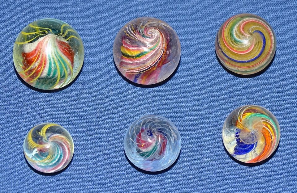 LOT OF 6 VINTAGE HANDMADE GERMAN MARBLES | eBay