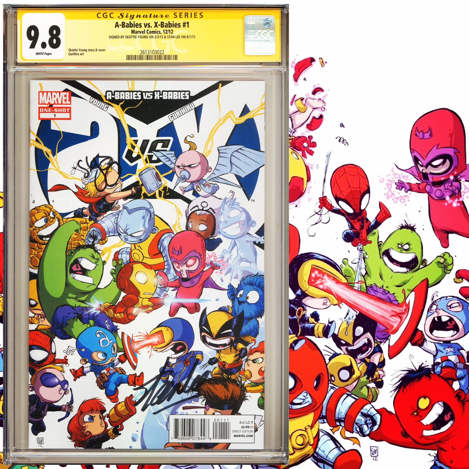 CGC 9.8 SS A-Babies vs. X-Babies #1 signed by Stan Lee & Skottie Young ...
