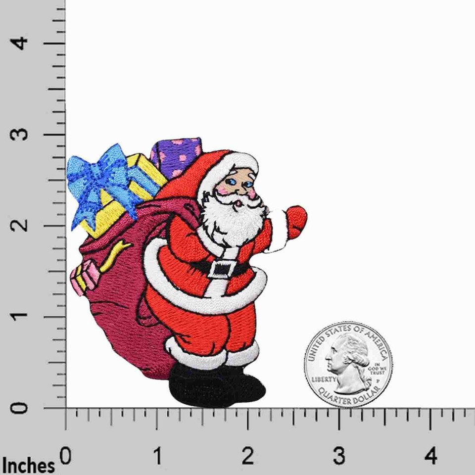 Santa Claus Patches (2-Pack) Christmas Embroidered Iron On Patch ...