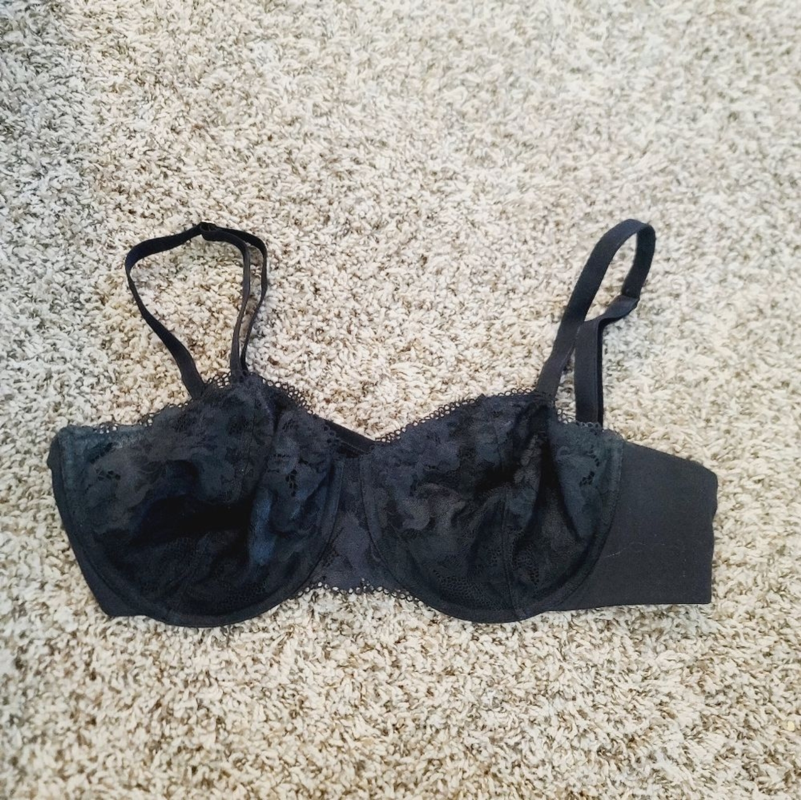 Soma Black Lace Embraceable Balconette Floral Bra 38D - Gem