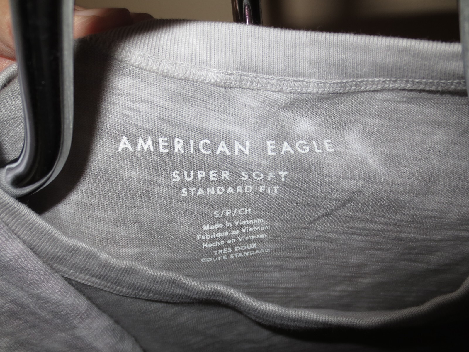 Mens American Eagle Super Soft Standard Fit Gray Fade/Tie Dye T-Shirt S ...